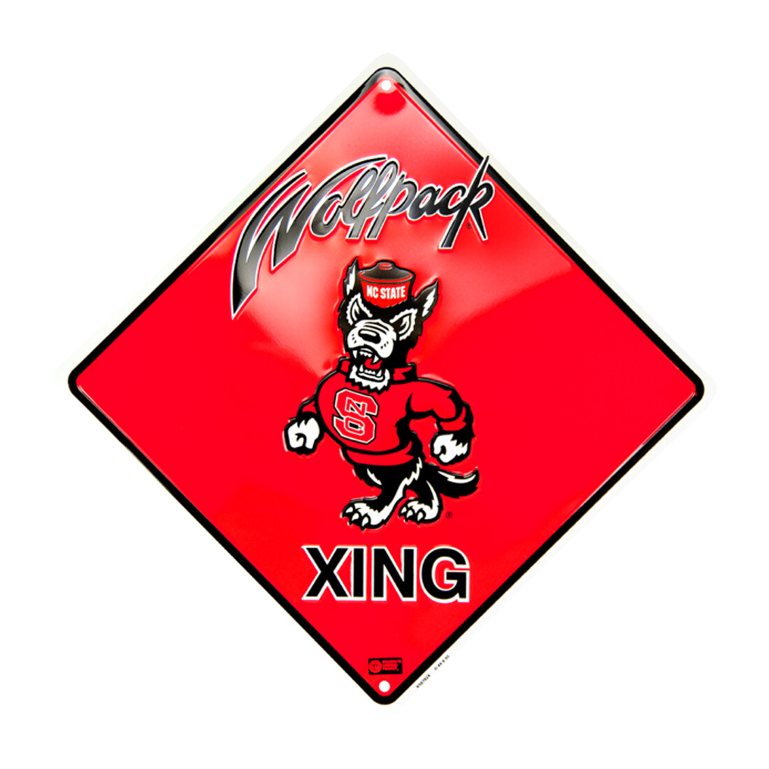 North Carolina State Red Wolfpack Xing Aluminum Crossing Sign 12" x 12 ...