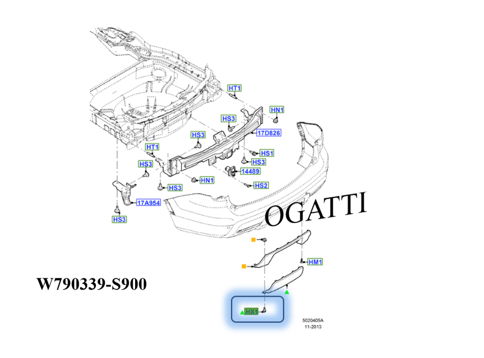 BRAND NEW OEM CLIPS PLASTIC REAR BUMPER ONE PIECE EXPLORER 2012 W ...
