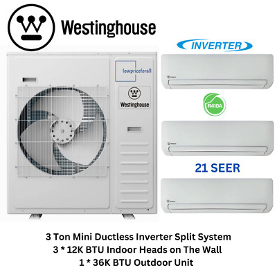 Westinghouse Mini Split Inverter Air Conditioner System Set of 3*12K ...