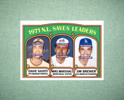 1971 National League NL Saves Leaders 1972 Style Custom Baseball Art ...