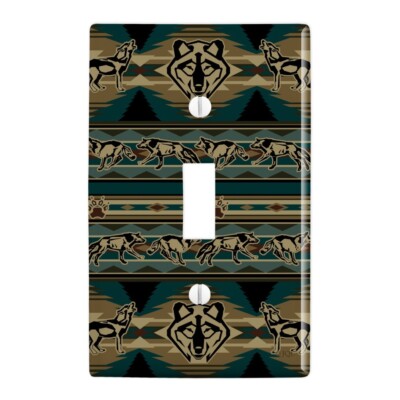 Native American Southwest Wolf Wolves Pattern Wall Light Switch Plate ...