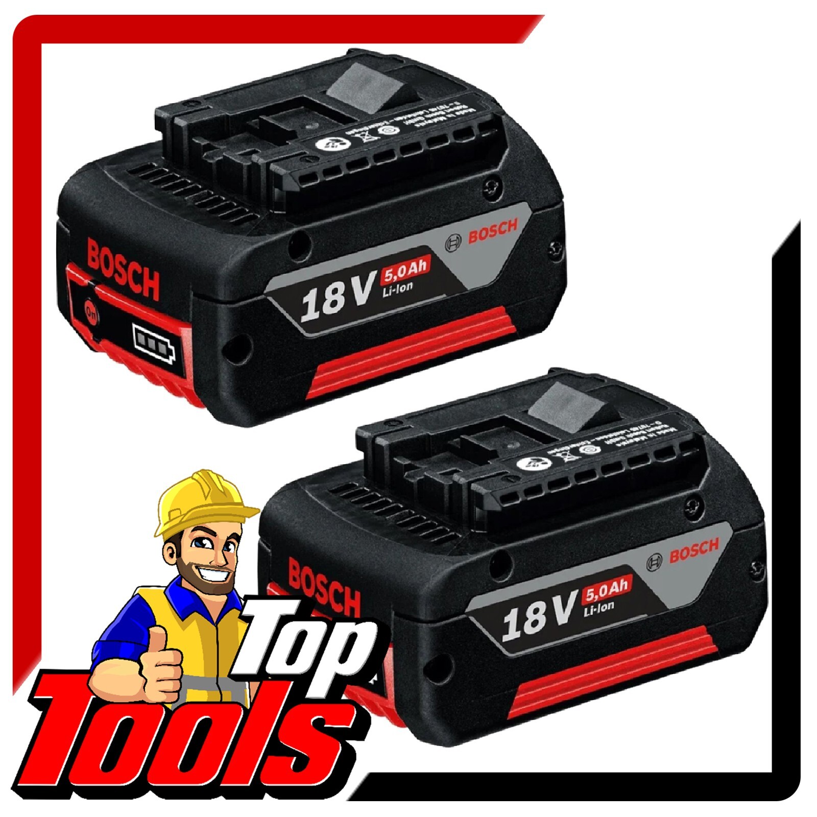 Genuine Bosch 18V 5.0Ah Li-ion Cordless Battery Twin Pack-GBA 18V 1.600 ...