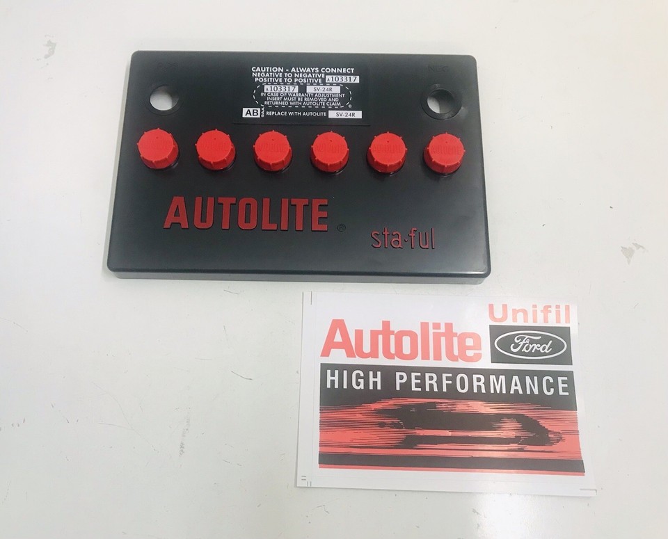 1967 FORD MUSTANG AUTOLITE BATTERY TOP COVER & DECAL 1966 1965 1968 ...