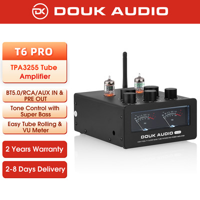 Douk Audio T6PRO Bluetooth Tube Amplifier TPA3255 Speaker Amp Stereo ...