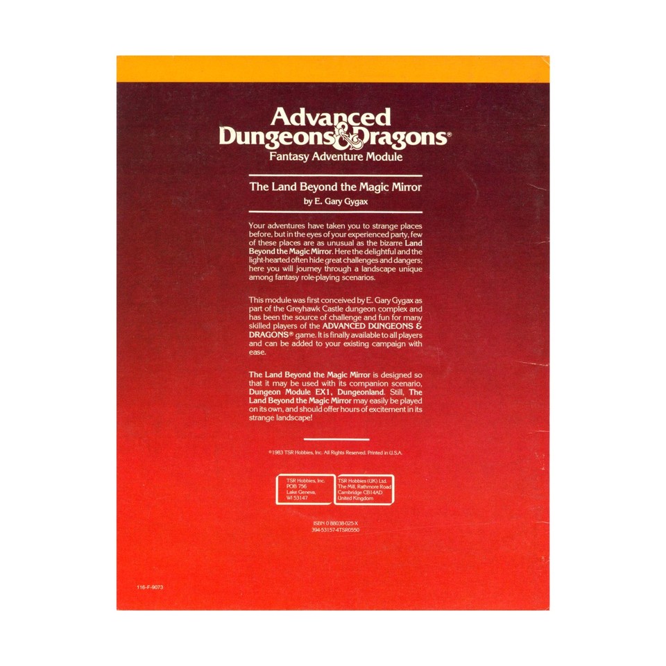 TSR AD&D 1st Ed Land Beyond the Magic Mirror (1st) VG+ | eBay