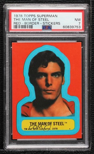 1978 The Movie Stickers Superman Man of Steel (Extreme Close-Up) PSA 7 ...