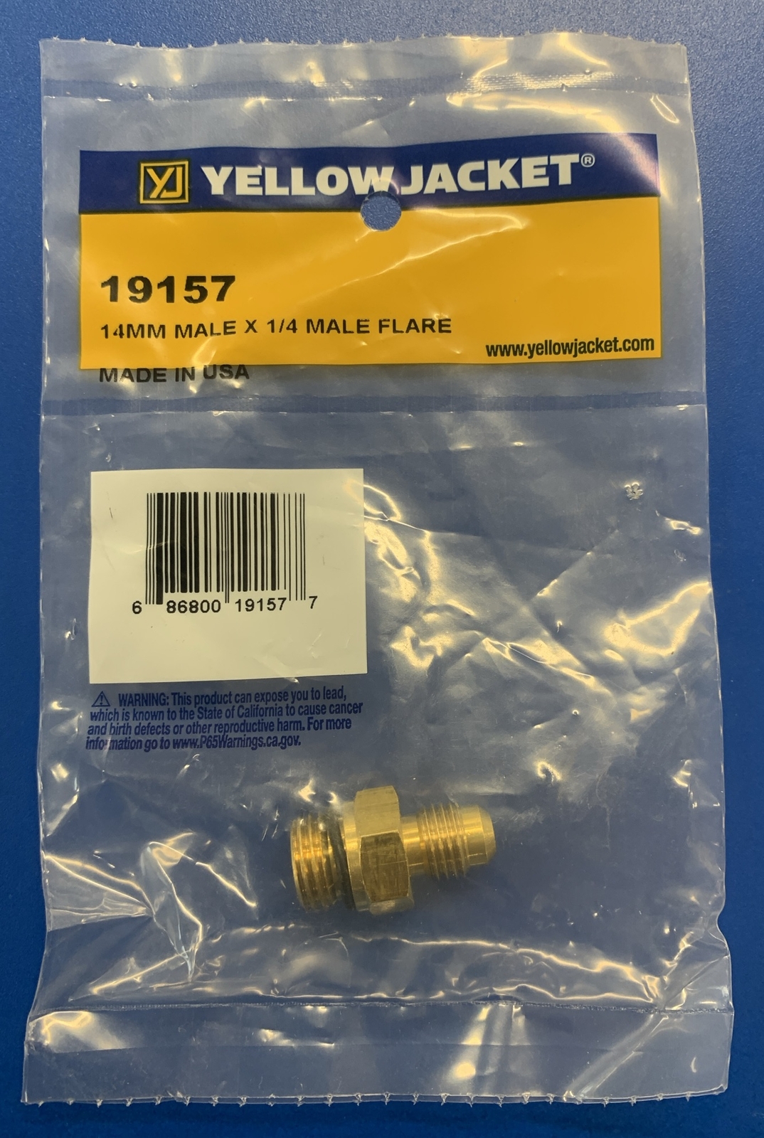 YELLOW JACKET AUTOMOTIVE A/C R-134a COUPLER (14 mm MALE x 1/4" MALE ...