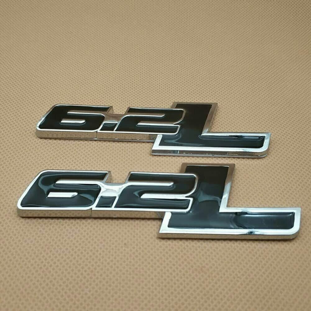 2Pc 6.2 Liter Engine Aluminum Emblems Badges for All Car Truck SUV ...