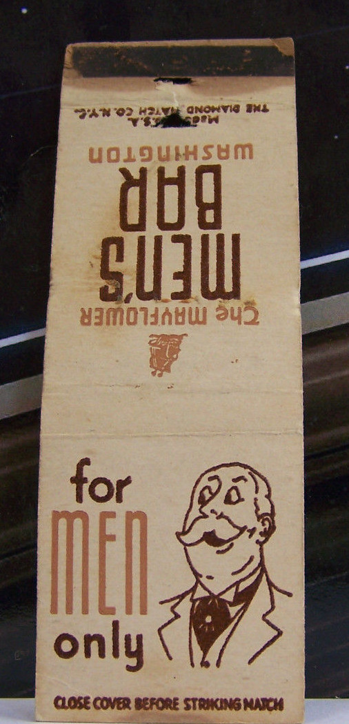 Rare Vintage Matchbook Cover V1 Washington DC Men's Bar Mayflower For ...