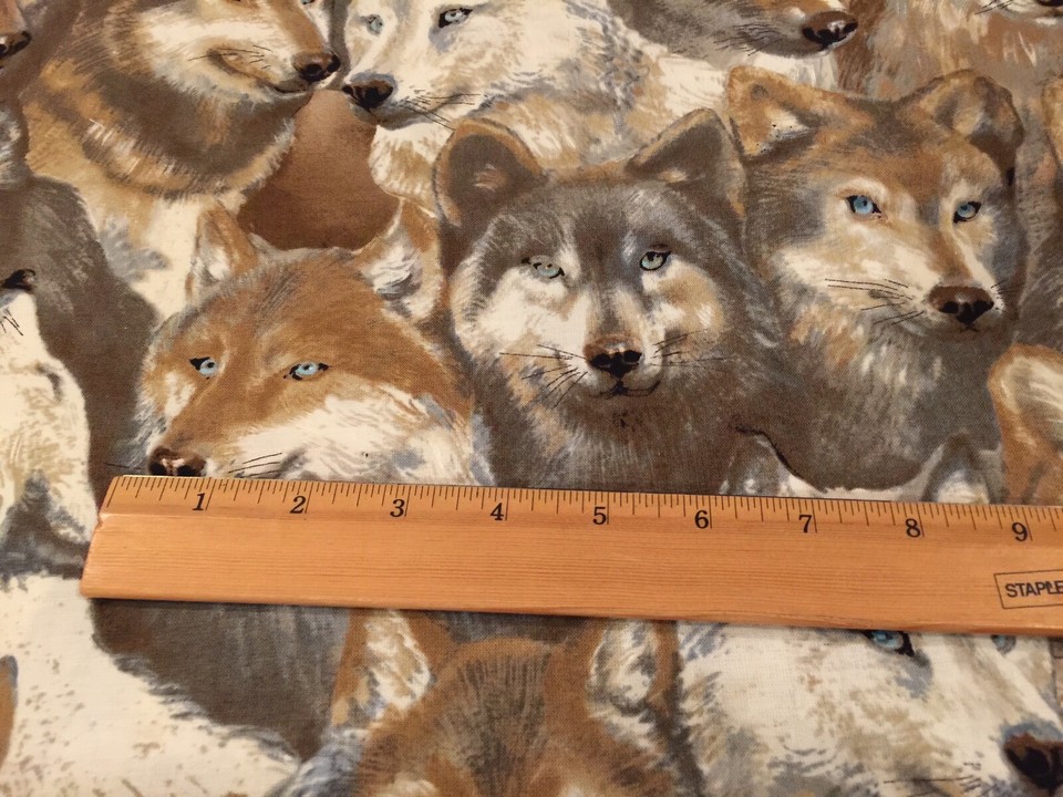 2yd+ wolf print cotton fabric Cabin decoration quilting cotton | eBay