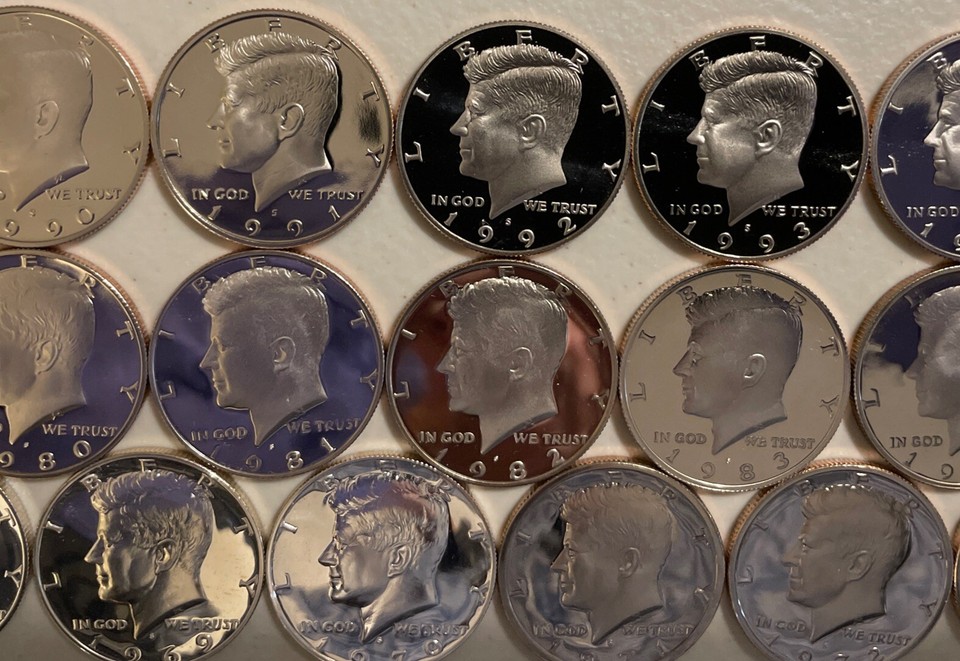 1968-S - 1999-S PROOF Kennedy Half Dollar 31 Coins Collection From US ...
