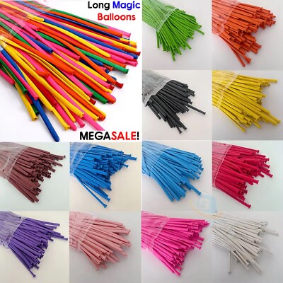 100 X Long Plain Balloons Latex Balons 260Q Twisting Modelling Long ...