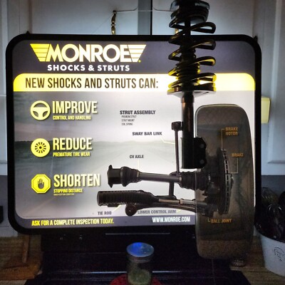 Monroe Shocks and Struts Sign - Lighted - Garage Gas Oil Advertising ...