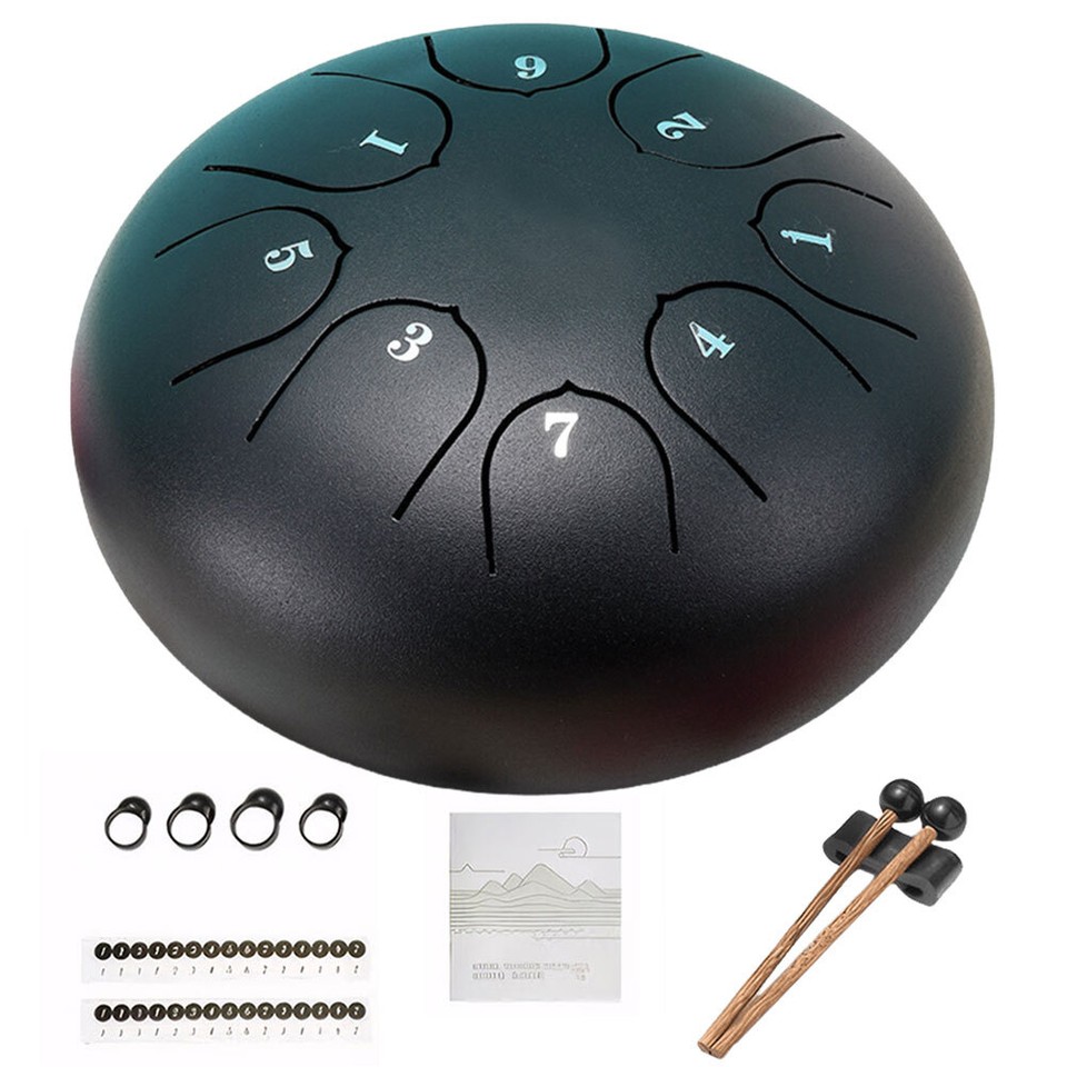 6 Inch 8 Notes Percussion Instruments Rain Drum Instrument for Yoga ...