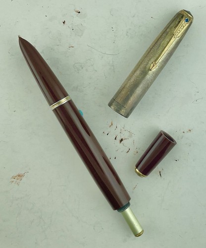 Parker 51 1st Year 1941 Fountain Pen ~ Smooth Sterling Cap ~ Killer ...