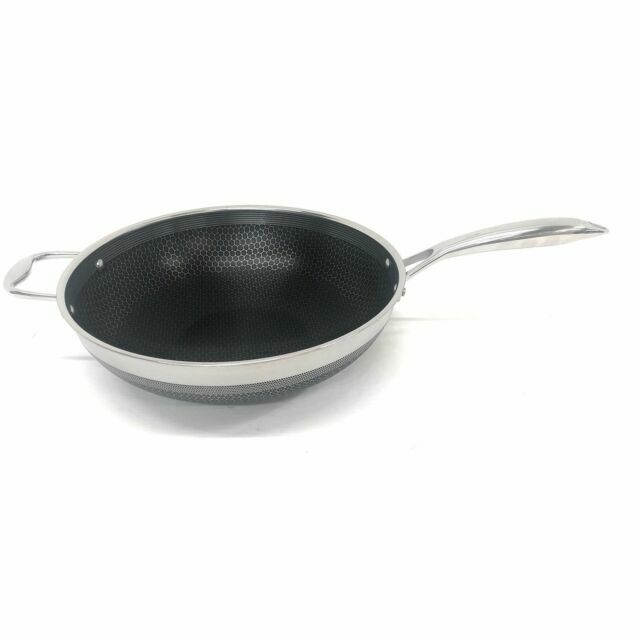 HexClad Cookware 12 inch Wok - Silver for sale online | eBay
