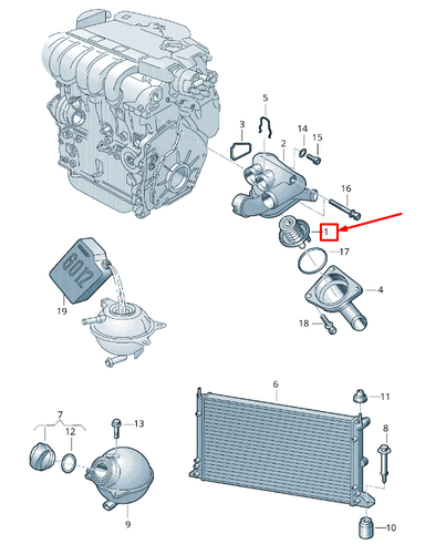 AUDI TT 8J Engine Coolant Thermostat 022121113 NEW GENUINE | eBay UK