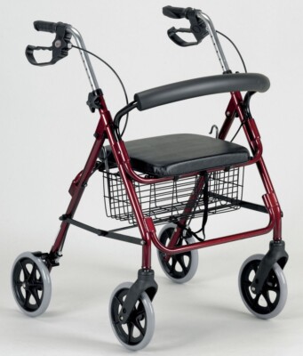 Four Wheeled Lightweight Aluminium Rollator Ruby | eBay UK