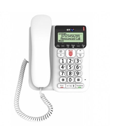 BT Decor 2600 Corded Telephone 083154 in White with Answer Machine "NEW ...