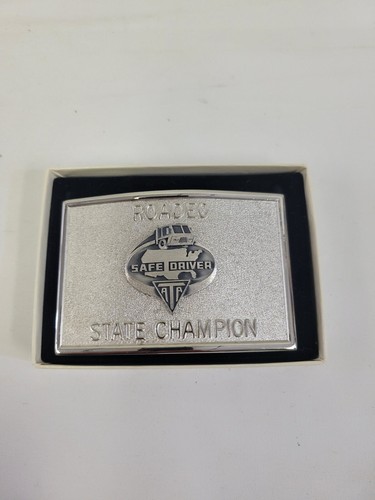 Vintage ATA Roadeo Drivers Belt Buckle State Champion Safe Driver 2" x ...