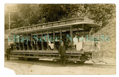 Schenectady NY - BROADWAY TROLLEY & CONDUCTOR - RPPC Postcard | eBay