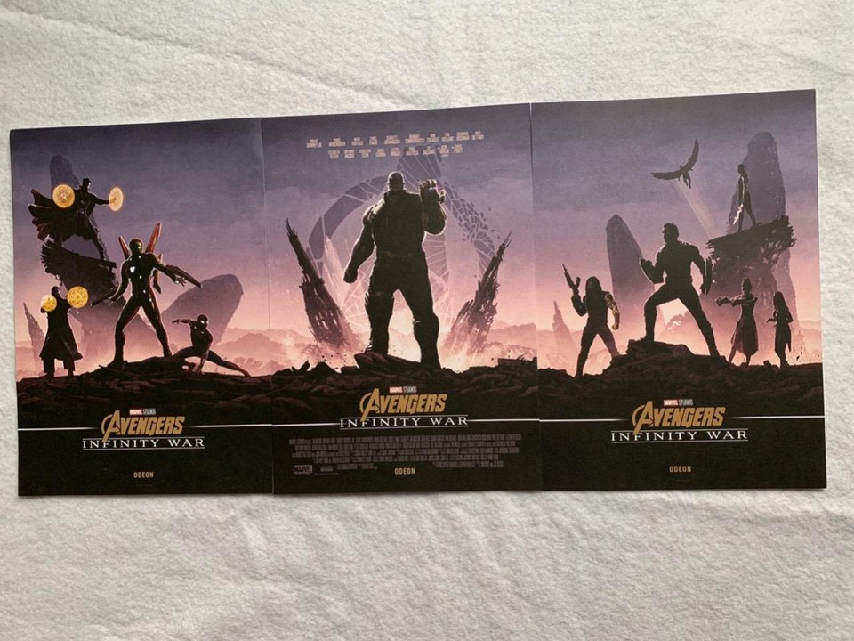 AVENGERS INFINITY WAR Set of 3 Original Promo Movie Posters Odeon Matt ...