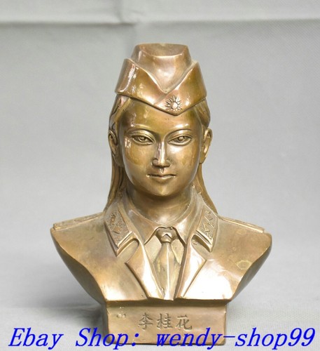 6" Old Chinese Bronze Member of the Communist Party Li Guihua Head ...