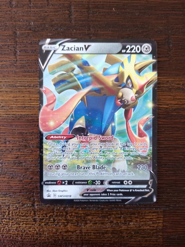 Zacian V SWSH018 Ultra Rare SWSH Black Star Promo Pokemon Card | eBay ...