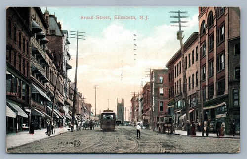 ELIZABETH NJ BROAD STREET ANTIQUE POSTCARD | eBay