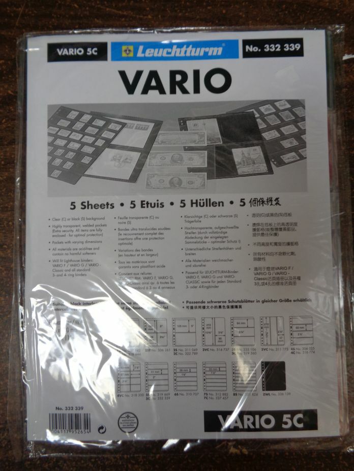 Vario Stock Sheets 5c One-sided Five Horizontal Pockets Clear Pkg. 5 ...