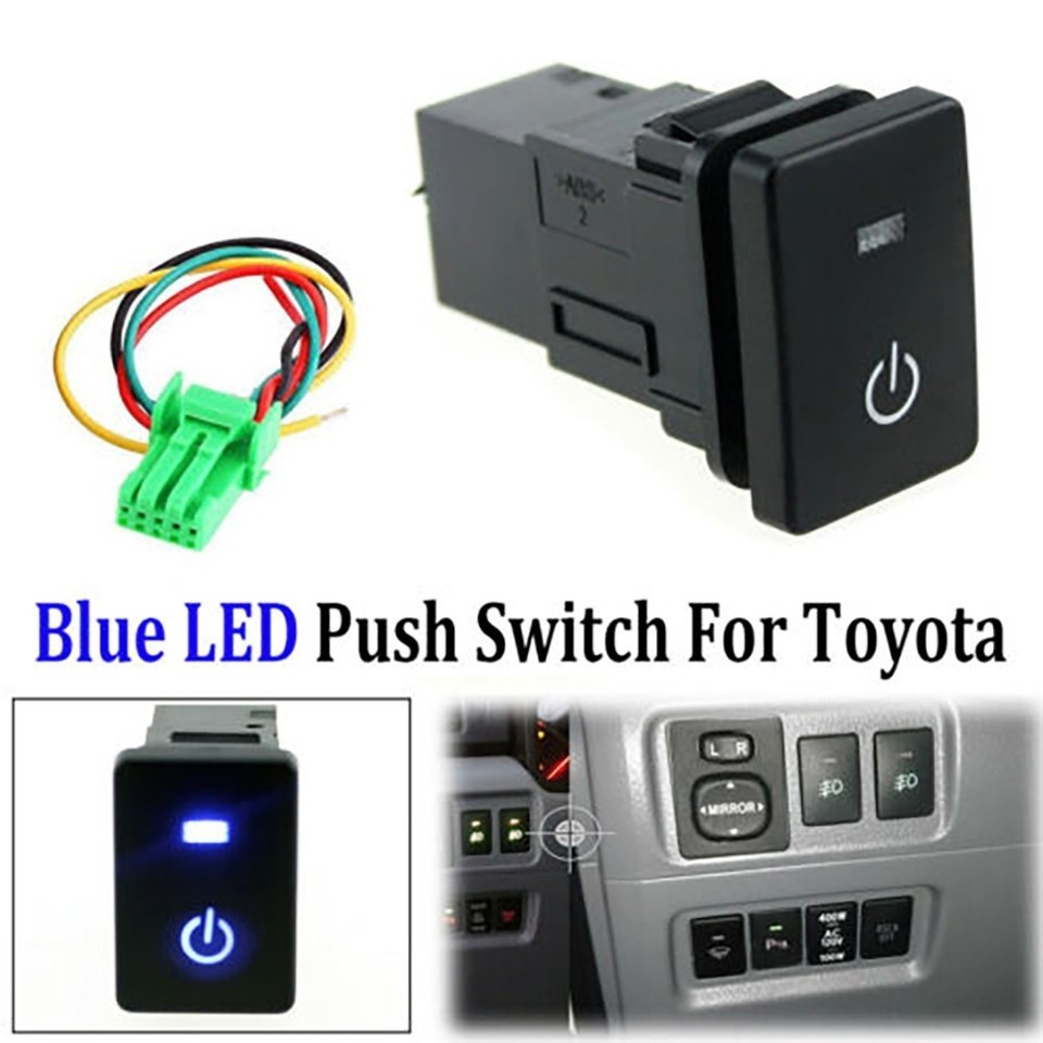 LED Light Bar Switch Button for Toyota Blue LED Light Quick and Easy ...