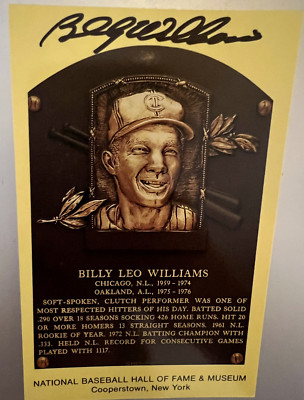 BILLY WILLIAMS AUTOGRAPHED HALL OF FAME BASEBALL PLAQUE NM-MINT | eBay