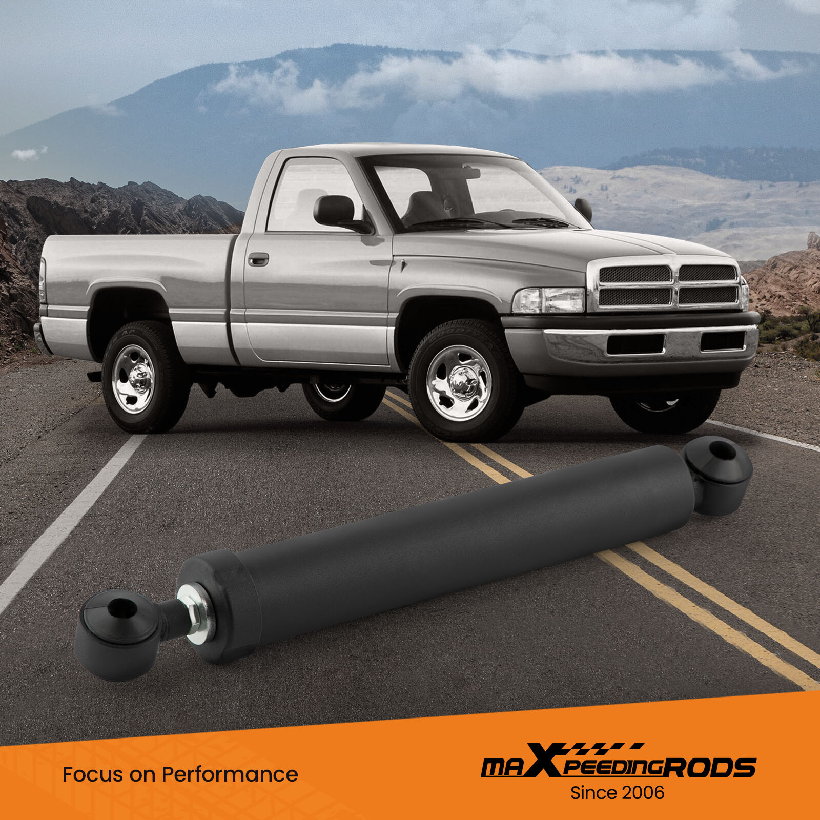 maXpeedingrod Front Steering Stabilizer for Dodge Ram 1500 2500 3500 ...
