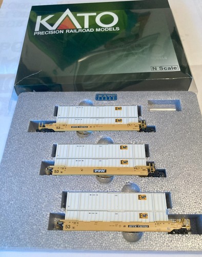 Kato N Scale-Gunderson MAXI-IV Double Stack 3 Car Set-TTX No. 2-Mfr. # 106-6115 | eBay