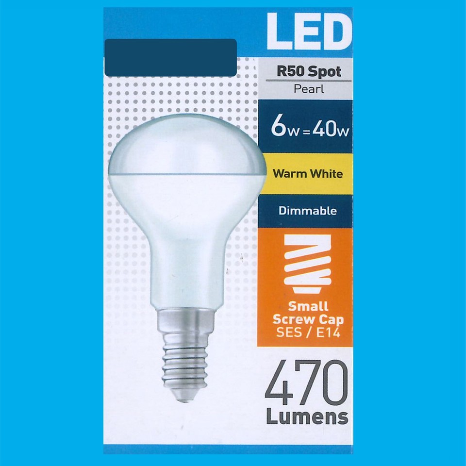 6W =40W R50 Dimmable Reflector Spotlight LED E14 SES Edison Screw Light ...