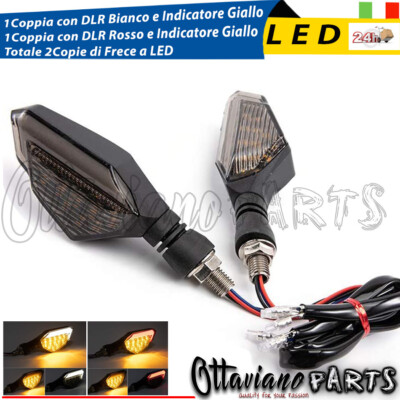 4 flèches moto universelles LED avec DLR blanc et rouge H06 | eBay