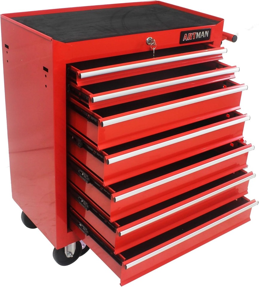 7-Drawer Tool Box,Rolling Tool Chest w/Wheels Multifunctional Tool Cart ...