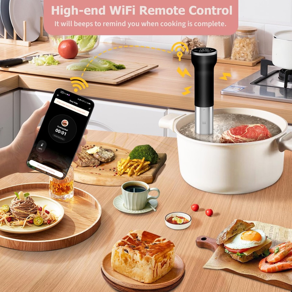 Sous Vide Cooker WiFi Kit, Sous Vide Machine, Immersion Circulators for ...