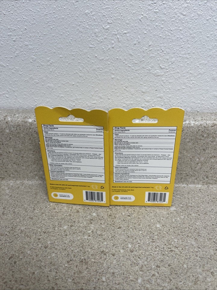 2x Hello Bello SPF 50 Face + Body Sunscreen Stick - Non Greasy - Water ...