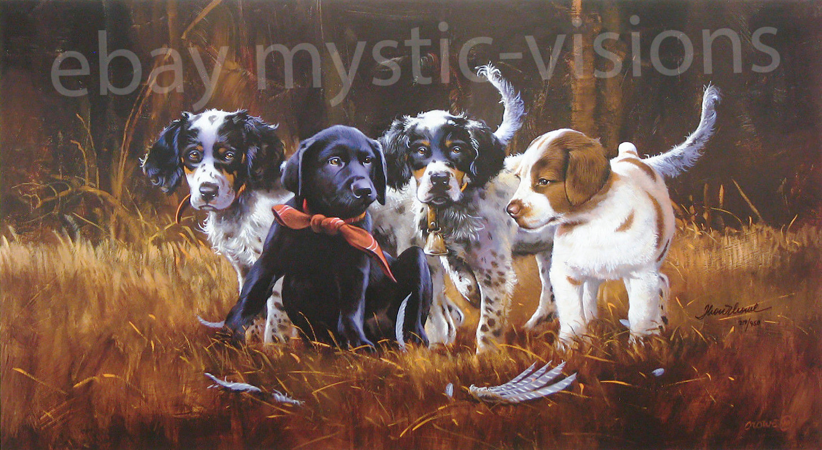 THE DROPOUTS Phillip Crowe Signed & Numbered w/coa Hunting Dog Puppy ...