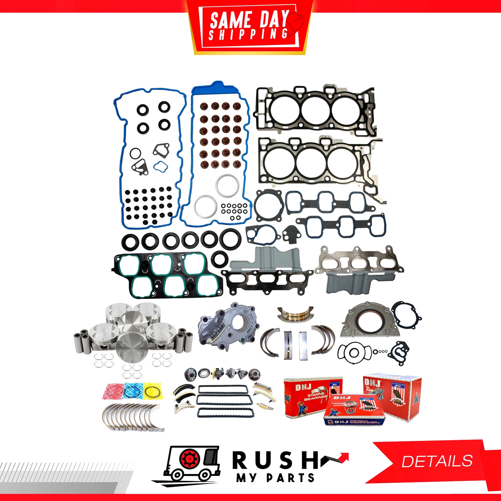 07-08 Master Engine Rebuild Kit For Buick GMC Acadia 3.6L V6 DOHC DNJ ...