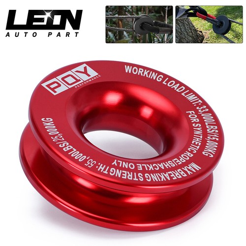 Red Snatch Pulley Recovery Ring Tow 55000lbs For 3/8" 1/4" Synthetic ...