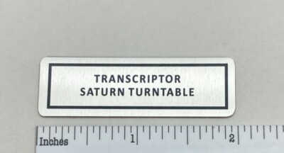 Transcriptor Saturn Turntable Silver Custom Replacement Badge | eBay