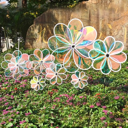 Outdoor Windmills PVC Transparent Windmill Pink Yard Durable Exquisite ...