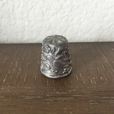 Vintage Antique Bird on Flower Blossom Tree Branches Pewter Thimble ...