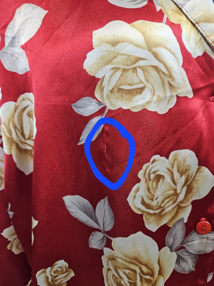 Vintage Victoria's Secret Red Gold Rose Satin Sleep Shirt Size Large ...