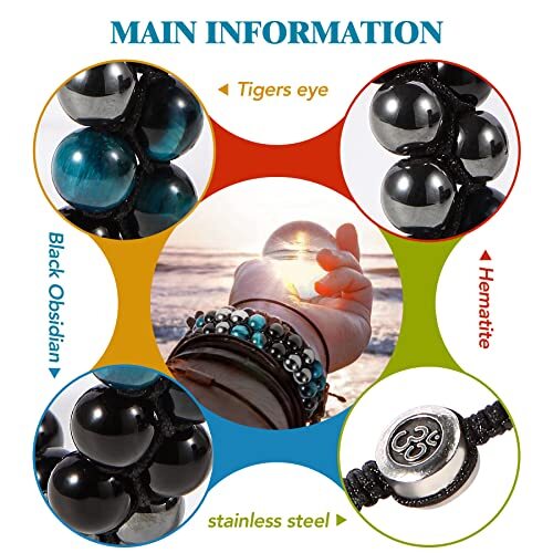 Triple Protection Bracelet - for Protect & Balance - Energy Crystal ...