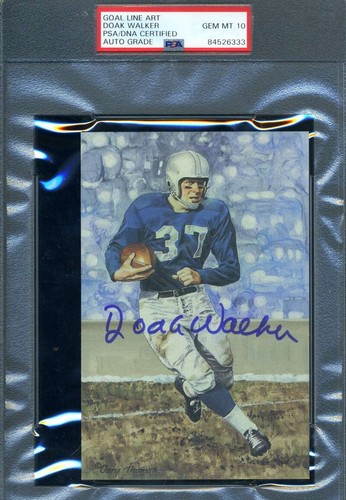 Doak Walker Gem Mint 10 PSA DNA Signed Goal Line Art Card GLAC ...