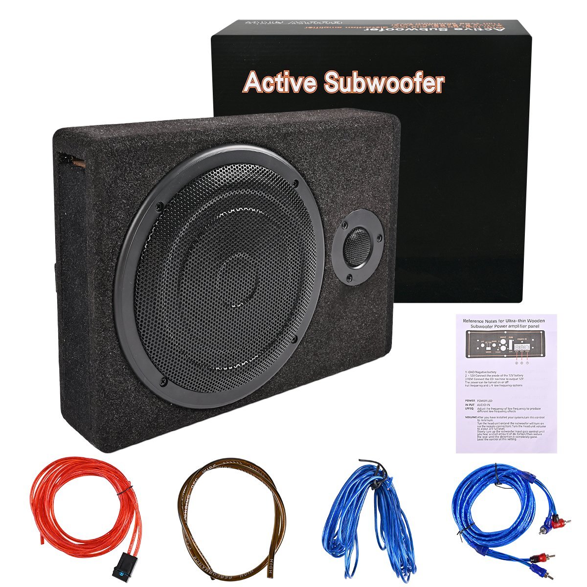 8'' 800W Active Underseat Car Bass Box Audio Subwoofer Sub Speaker ...