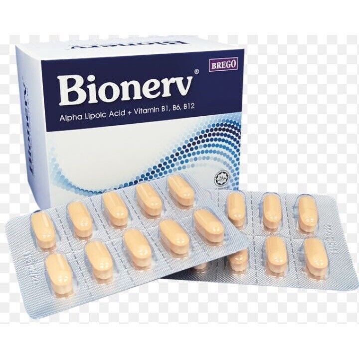 1 Box Bionerv 60's Alpha Lipoic Acid, Vitamin B1, B6, B12 Reduces Nerve ...